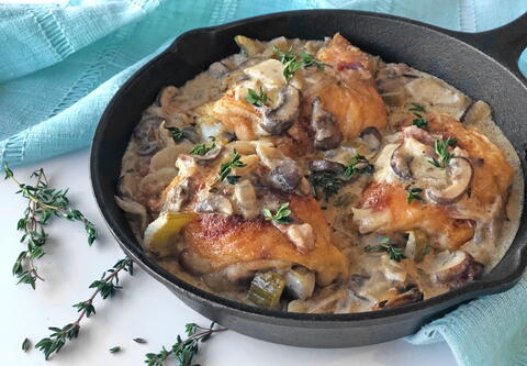 Braised Chicken Thighs With Mustard Cream Sauce | Almanac.com